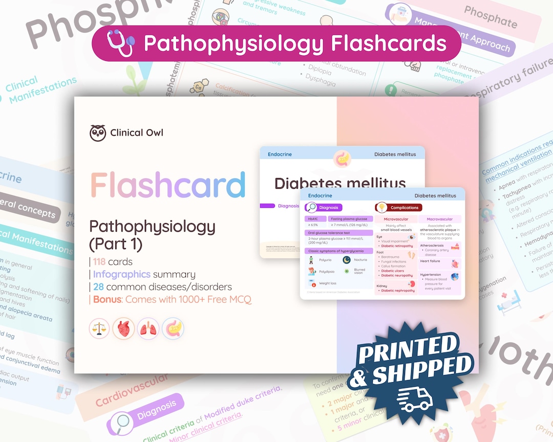 Pathophysiology Flashcards | 118 Cards | PRINTED & SHIPPED | Revision ...