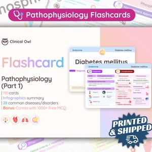 Pathophysiology Flashcards part 1 118 Cards PRINTED & SHIPPED Revision ...