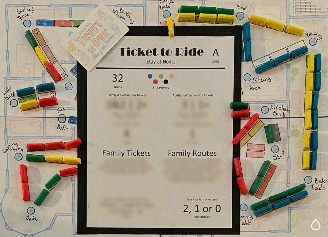 Ticket to Ride - Stay at Home || Summary Sheet - Etsy