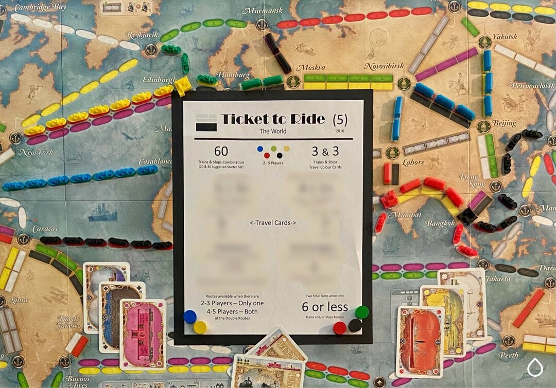 Ticket to Ride - (5a) the World || Summary Sheet - Etsy