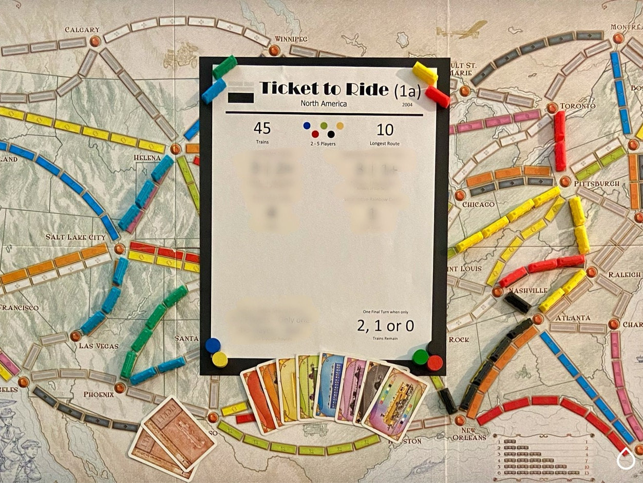A - Ticket to Ride - Score Sheets - Current Versions - Etsy