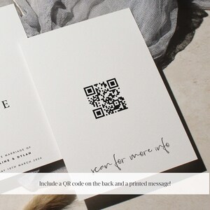 Double Sided Save the Date Invite With QR Code, Simple Save the Date ...