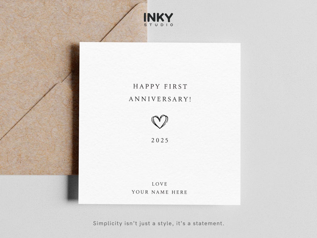 Happy First Anniversary Card - Happy 1st Anniversary, Greeting Card for ...