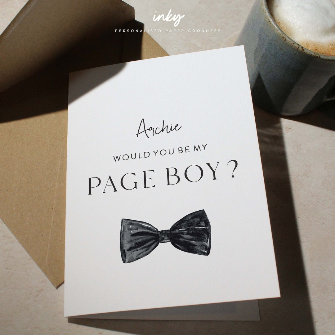 Will You Be My Page Boy Card, Personalised, Suit Up, Groomsman, Best ...