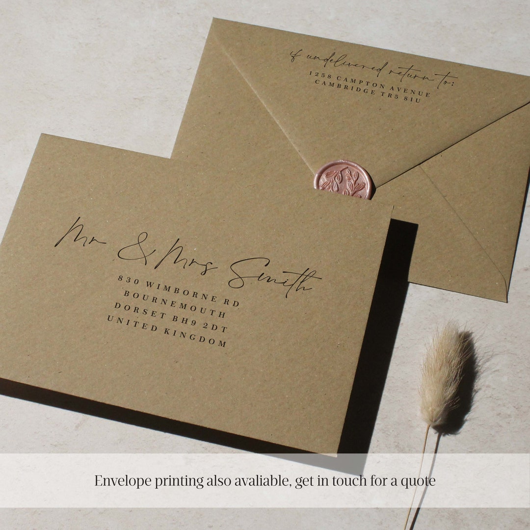 Envelope Address Printing, Guest Addressing, Return Addressing, RSVP ...