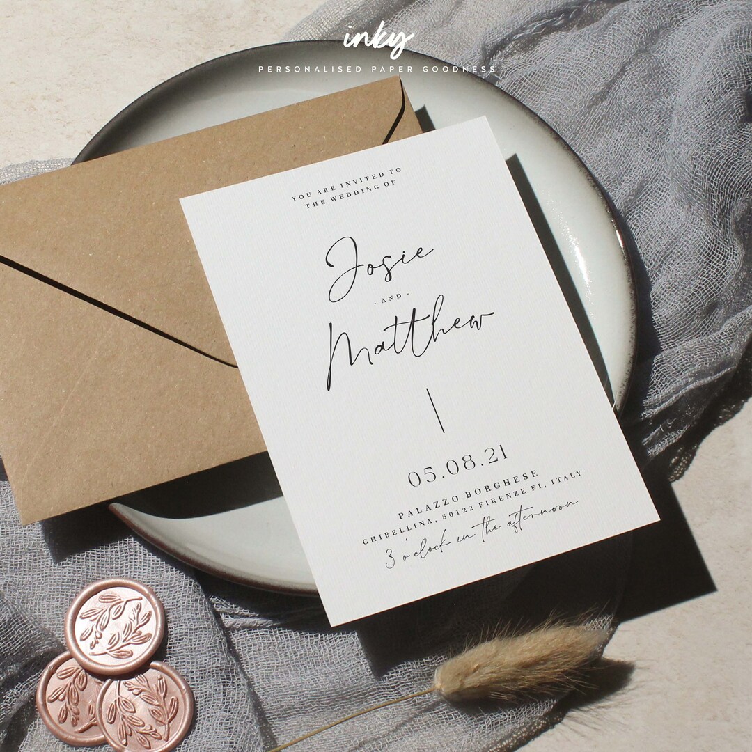 Postcard Wedding Invitation, Modern Wedding Invitations, Invitations ...