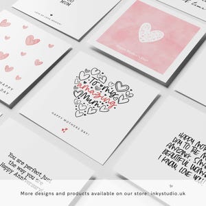 Custom Pink Hearts Mother's Day Card - Personalized Greeting - Etsy