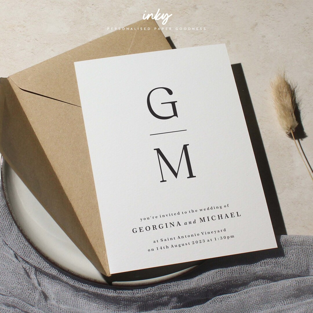 Wedding Invitations Simple Wedding Invites, Modern Invitation, Wedding ...