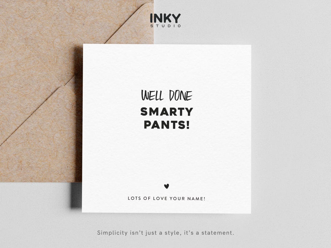 Funny Graduation Card, Well Done Smarty Pants - Customised Graduation ...