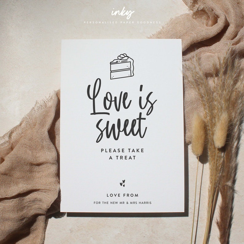 Custom Wedding Signage, Cake Station Sign, Minimalist Stationery - Etsy