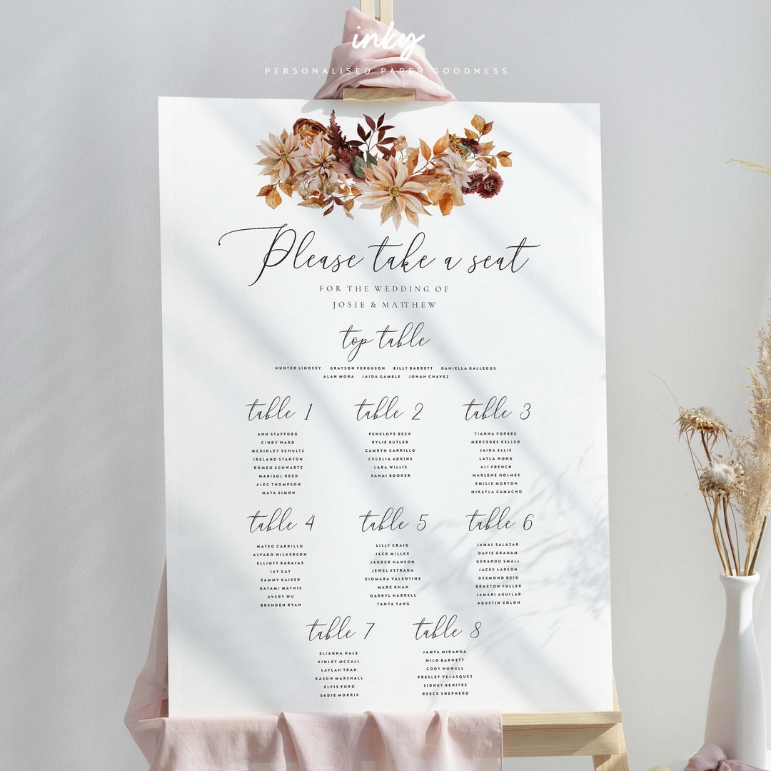Welcome Signs and Table Plans, Seating Chats, Welcome to Our Wedding ...