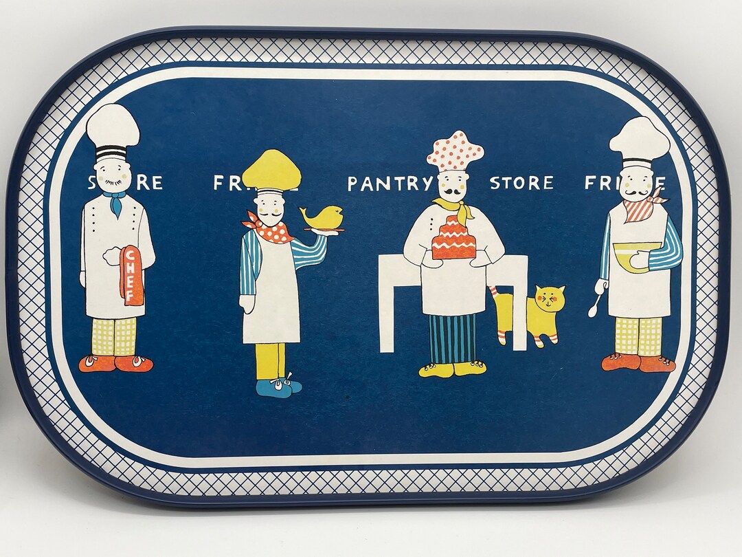 Vintage Large Tray. Kitsch Baker, Chef. Store, Pantry, Fridge - Etsy UK