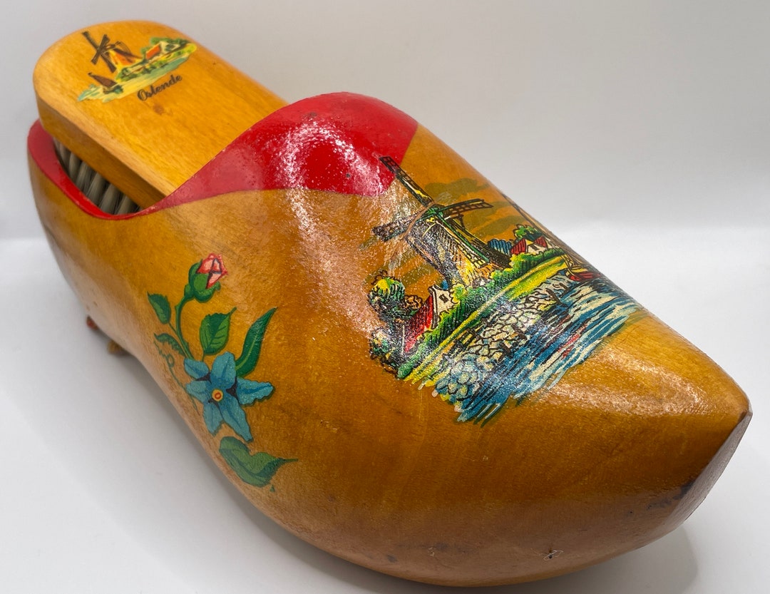 Vintage Souvenir. Wooden Clog With Clothes Brush. Royal Diamond. Dutch ...