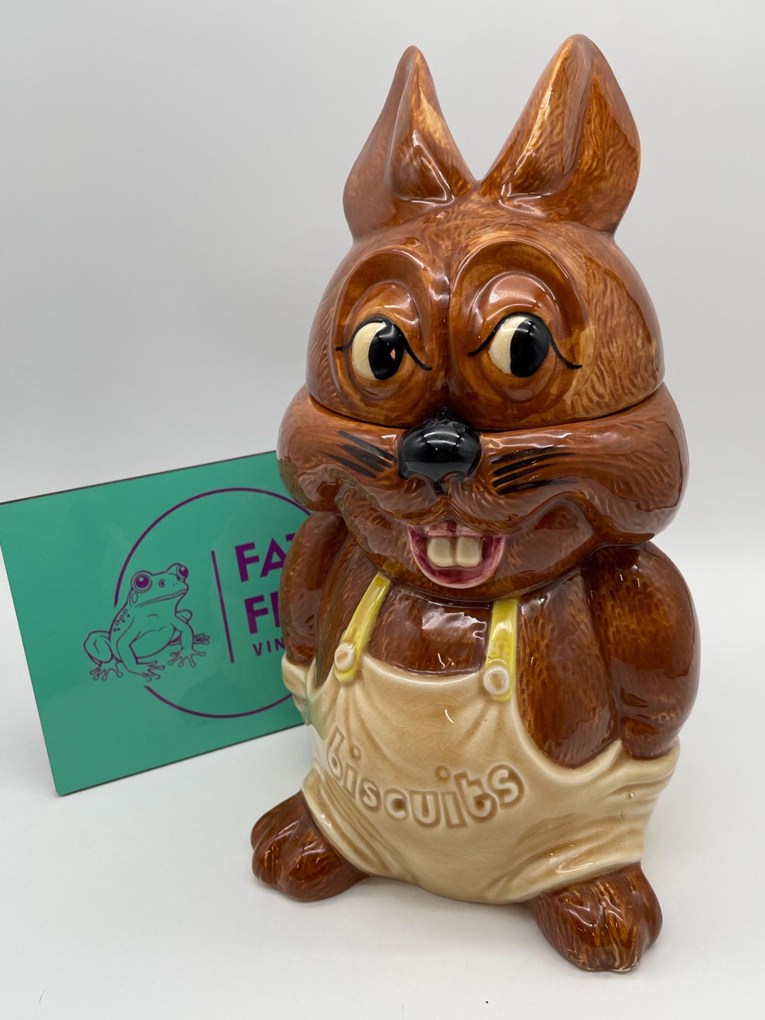 Vintage Easter Bunny Biscuit Barrel Cookie Jar Bunny Rabbit P&K Ceramic ...