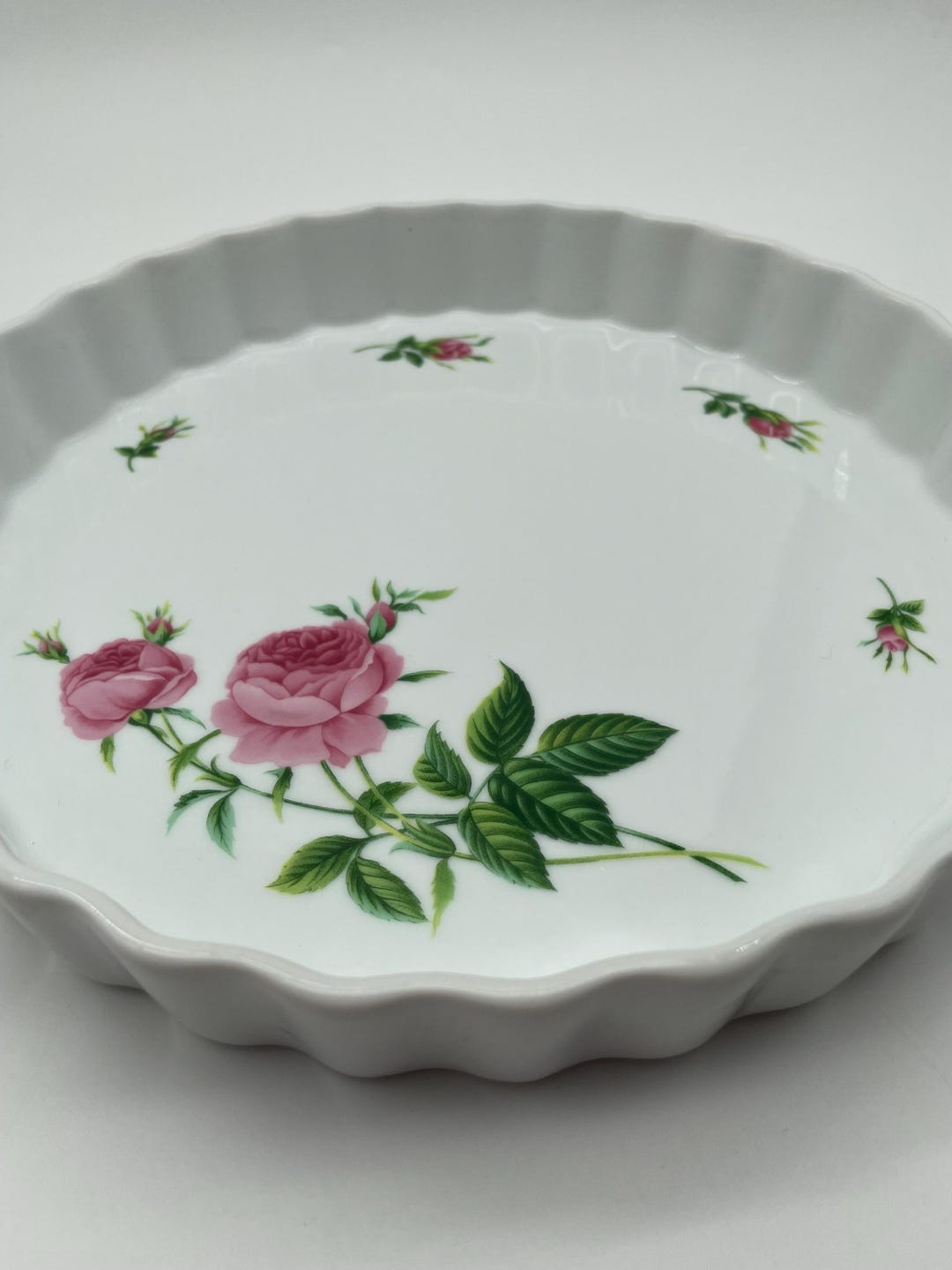 Vintage Chrstineholm Pink Rose Flan Dish. Unused in Original Box. - Etsy