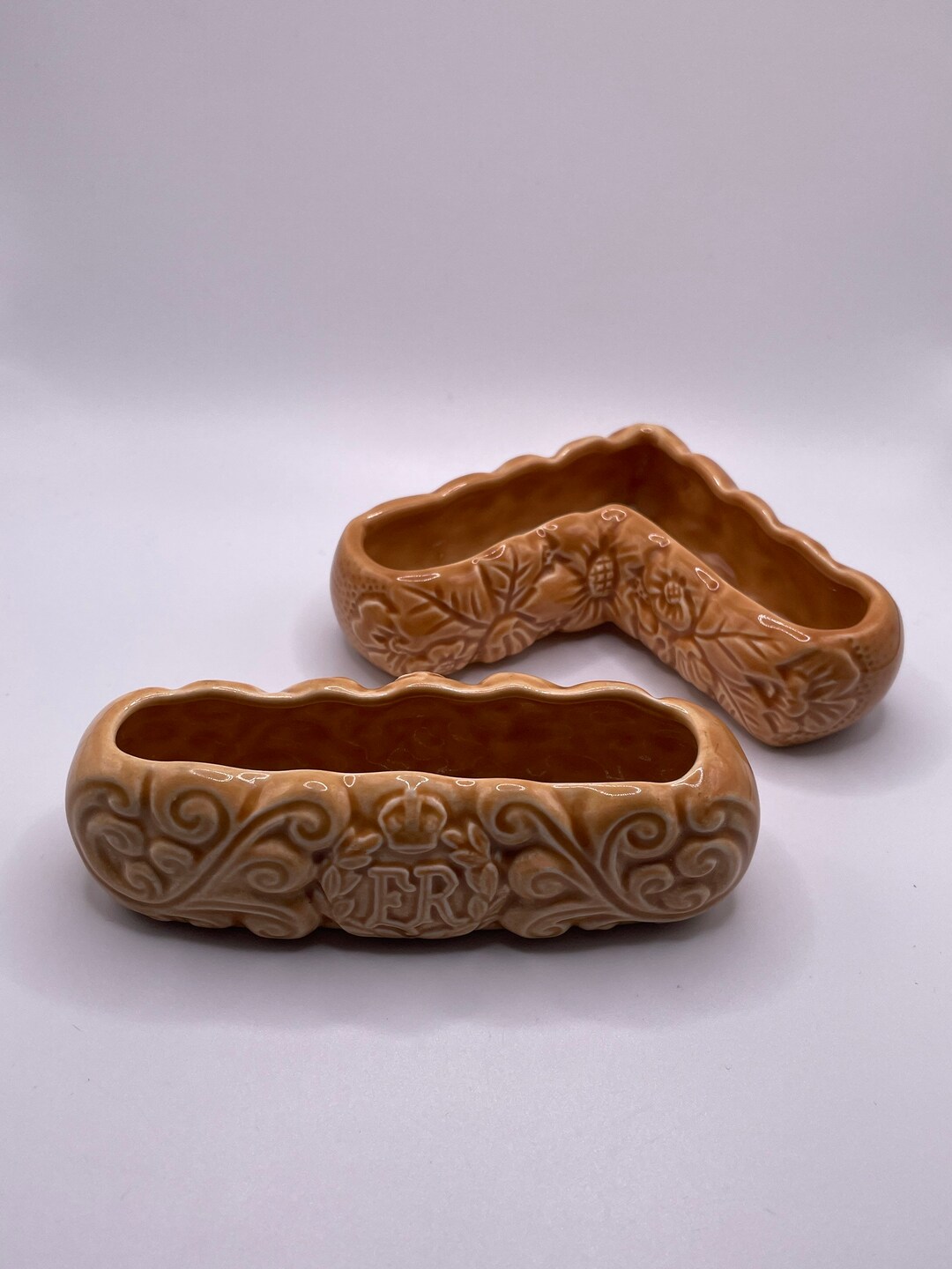 Vintage Hornsea Pottery. Two Posy Troughs. One Has Decorative ER - Etsy UK