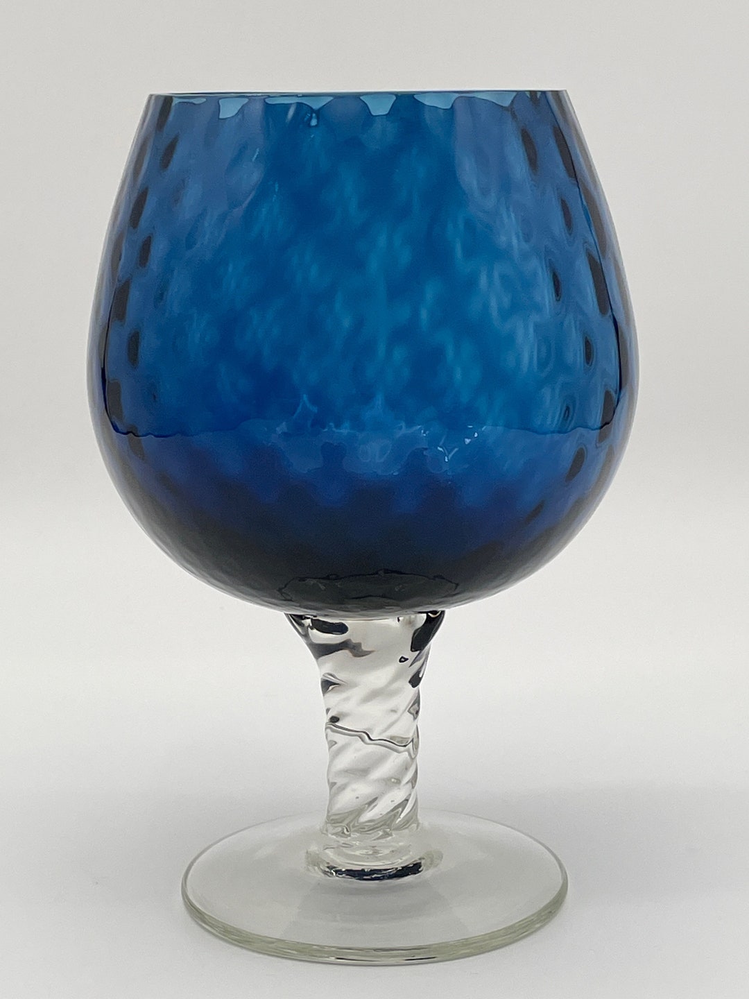Vintage Royal Blue Brandy Glass Vase. Twisted Stem. Snifter - Etsy