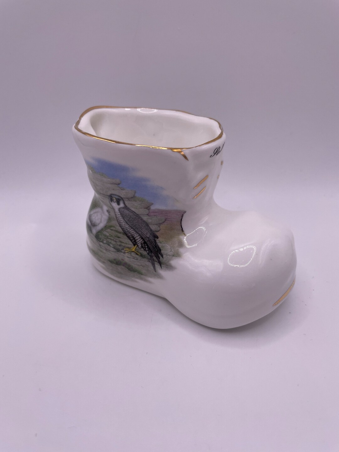 Vintage Crown Bone China Decorative Boot Matchstick or Toothpick Holder ...