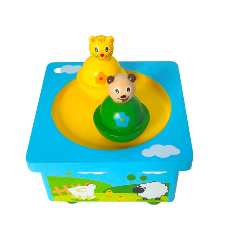 Rotate Carousel Animals Merry-go-round Wind-up Mechanical Music Box ...