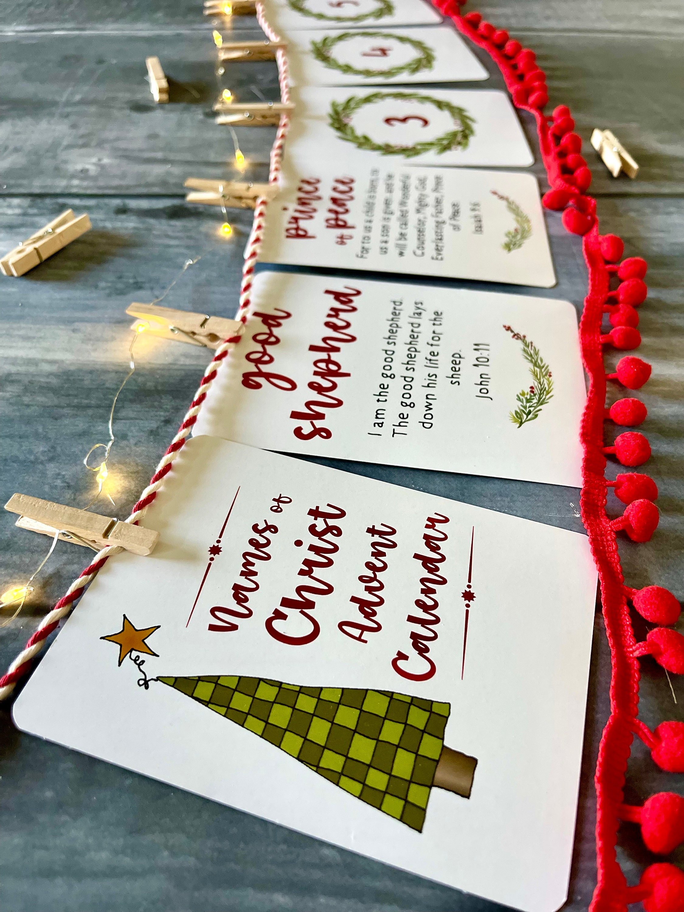 NIV Bible Names of Jesus Christ Advent Calendar set of 26 Cards With ...