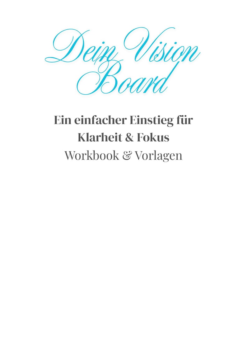 Vision Board Workbook | Digital Download | Vision Board Template for ...