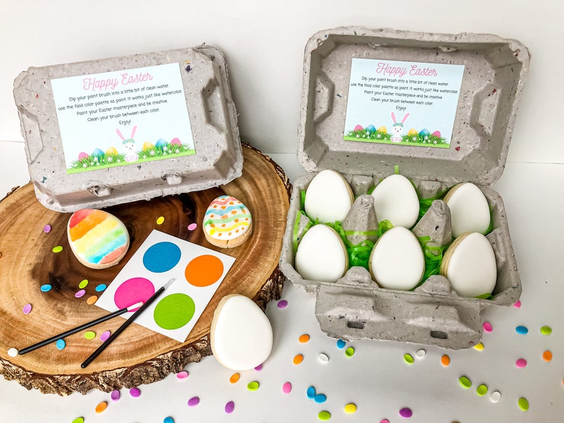 Printable Easter Paint Your Own Cookie Instructions, Egg Carton PYO ...