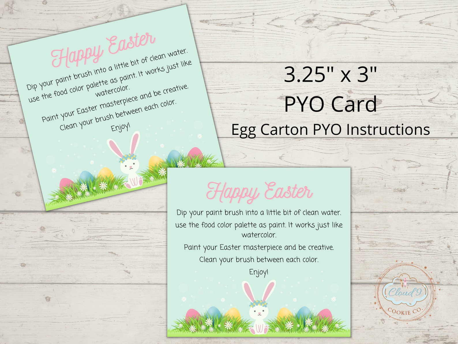 Printable Easter Paint Your Own Cookie Instructions, Egg Carton PYO ...