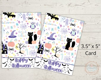 Printable Halloween Mini Cookie Card, Trick or Treat Cookie Card, Cute ...