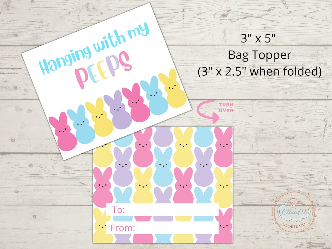 Printable Easter Cookie Bag Topper, 3"x5" (3"x2.5" When Folded ...