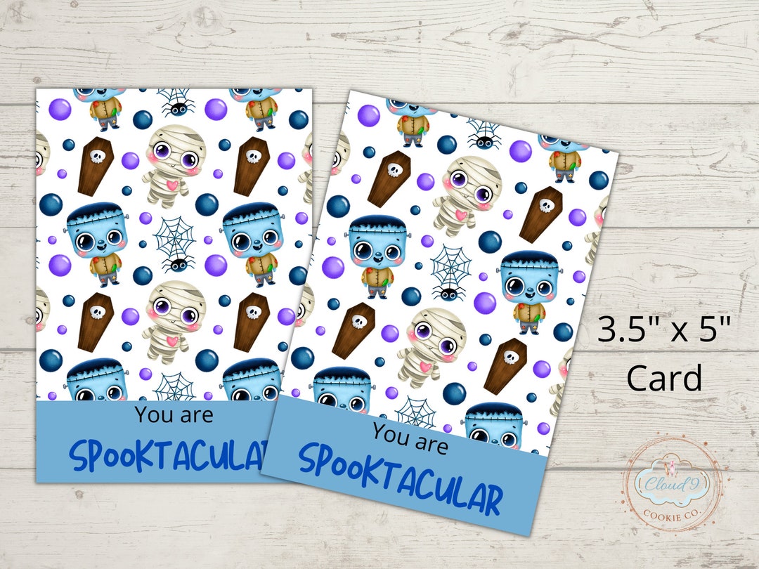 Printable Halloween Mini Cookie Card, You Are Spooktacular Cookie Card ...