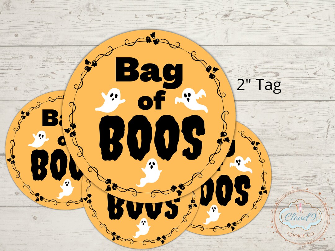 Printable Halloween Tag, Bag of Boos Card, Cute Halloween Cookie Card ...