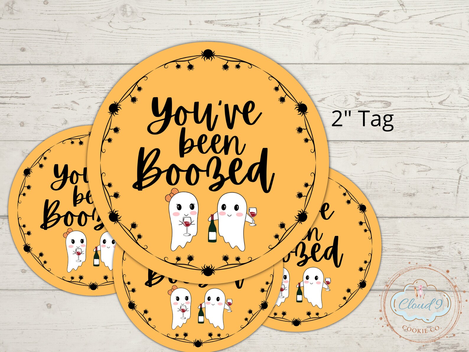 Printable Halloween Tag, You've Been Boozed Card, Cute Halloween Cookie ...