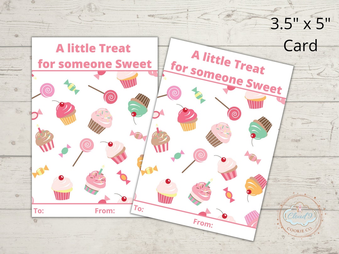 Printable Valentine's Day Mini Cookie Card 3.5 X 5 - A Little Treat for ...