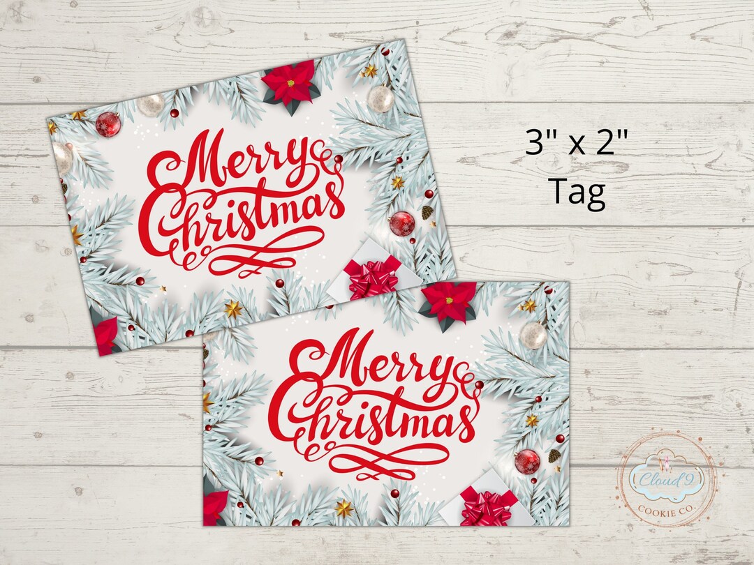 Printable Christmas Tag, 3 X 2 Gift Tag, Merry Christmas Card ...