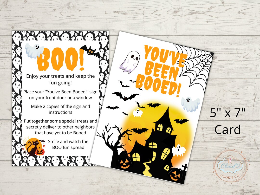 You've Been Booed Card, You've Been Booed Printable, Boo Card, Boo Your ...