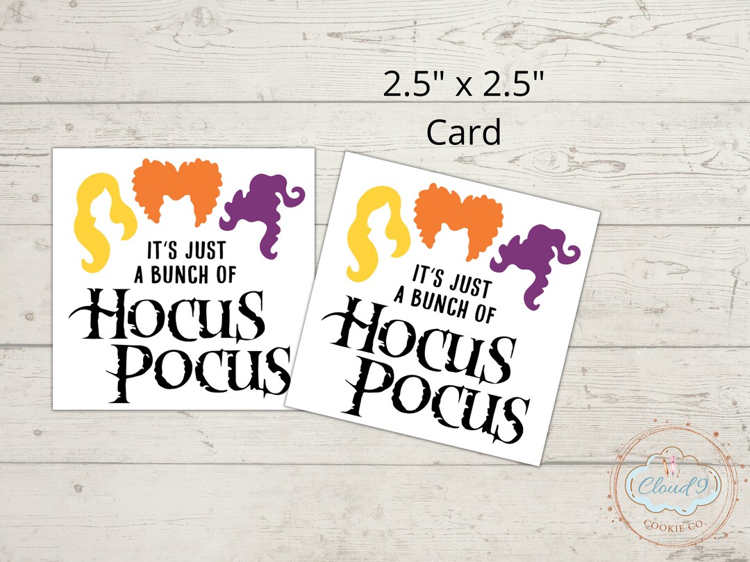 Printable Hocus Pocus Tag, Halloween Cookie Card, Sanderson Sisters, It ...