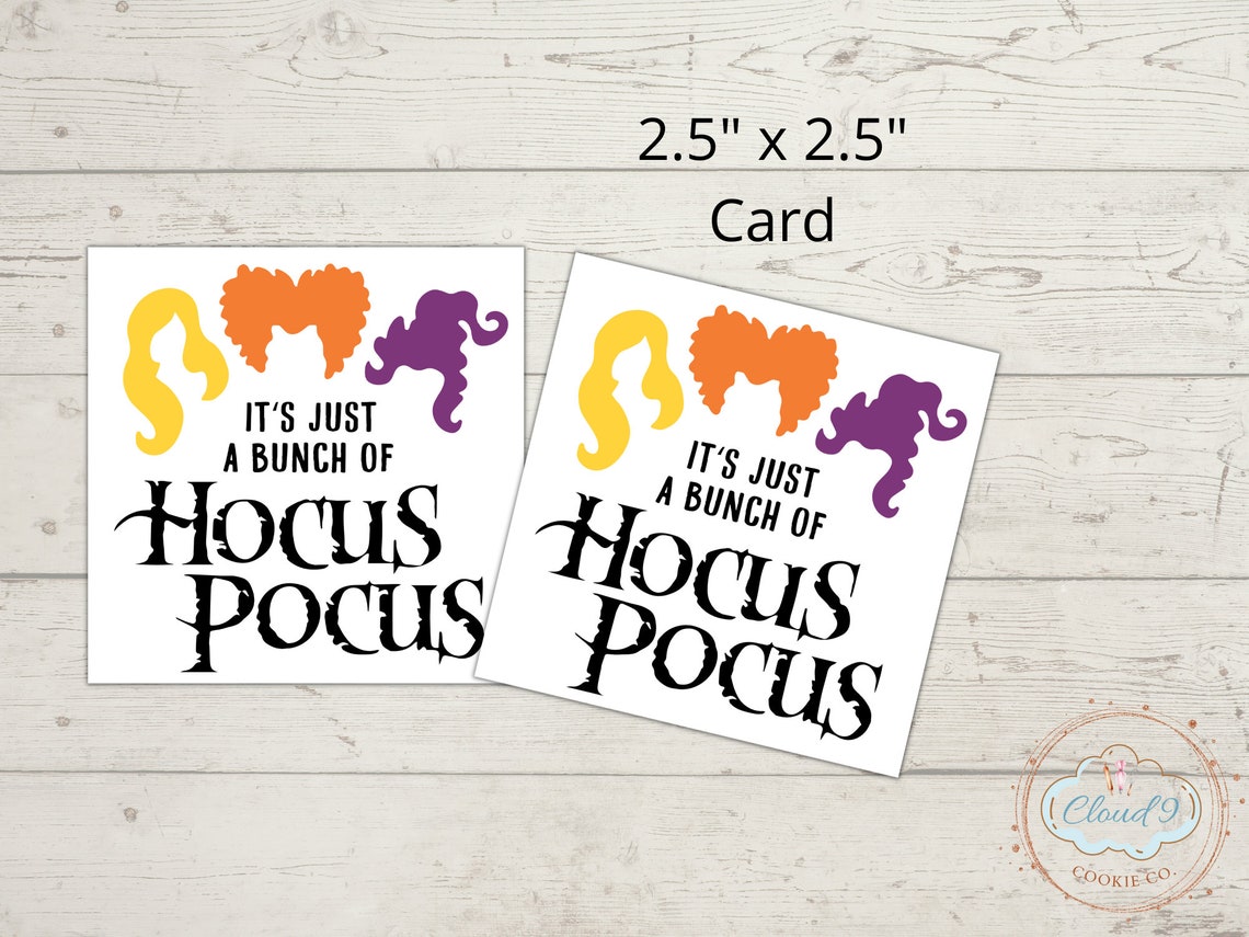 Printable Hocus Pocus Tag, Halloween Cookie Card, Sanderson Sisters, It ...