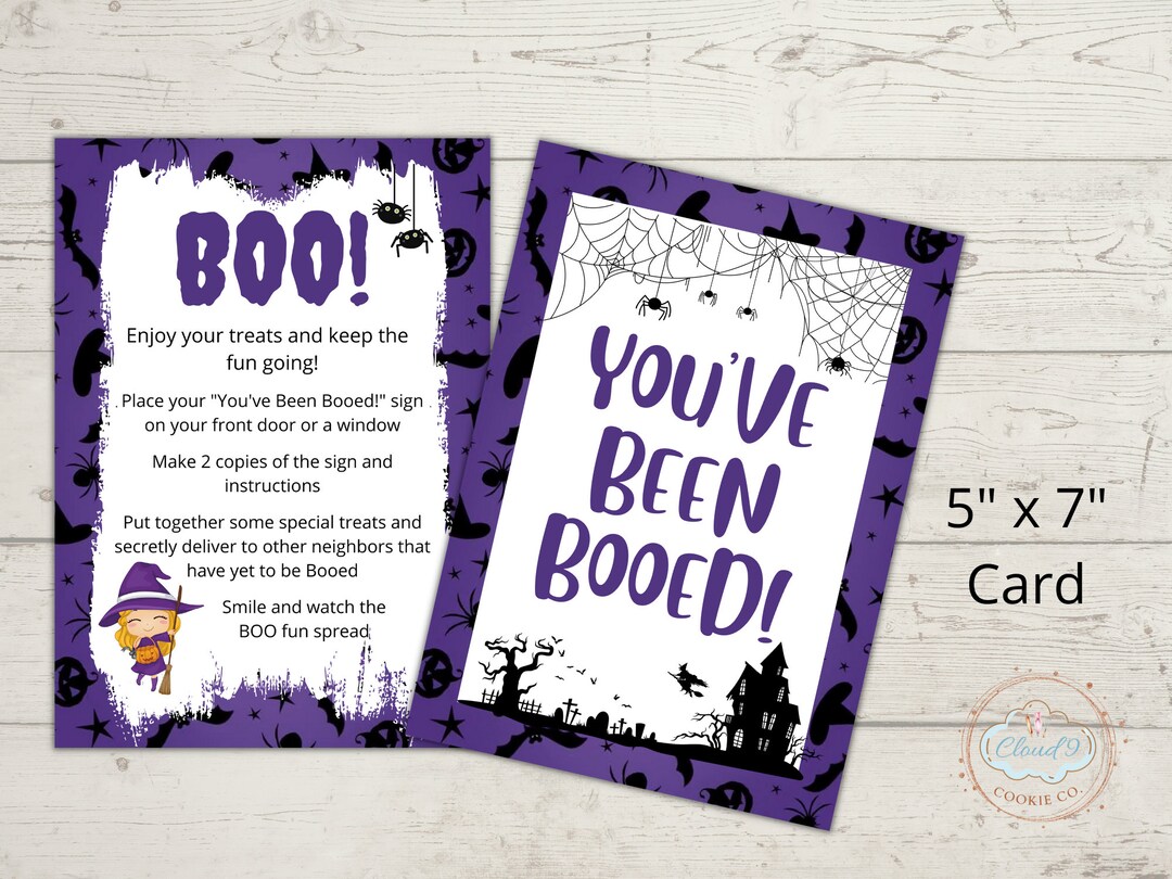 You've Been Booed Card, You've Been Booed Printable, Boo Card, Boo Your ...