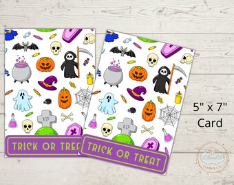 Printable Halloween Mini Cookie Card Trick or Treat Cookie - Etsy