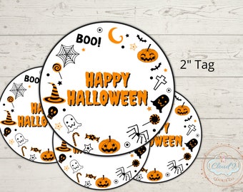 Printable Halloween Tag, Hey Boo Card, Cute Halloween Cookie Card, 2 ...