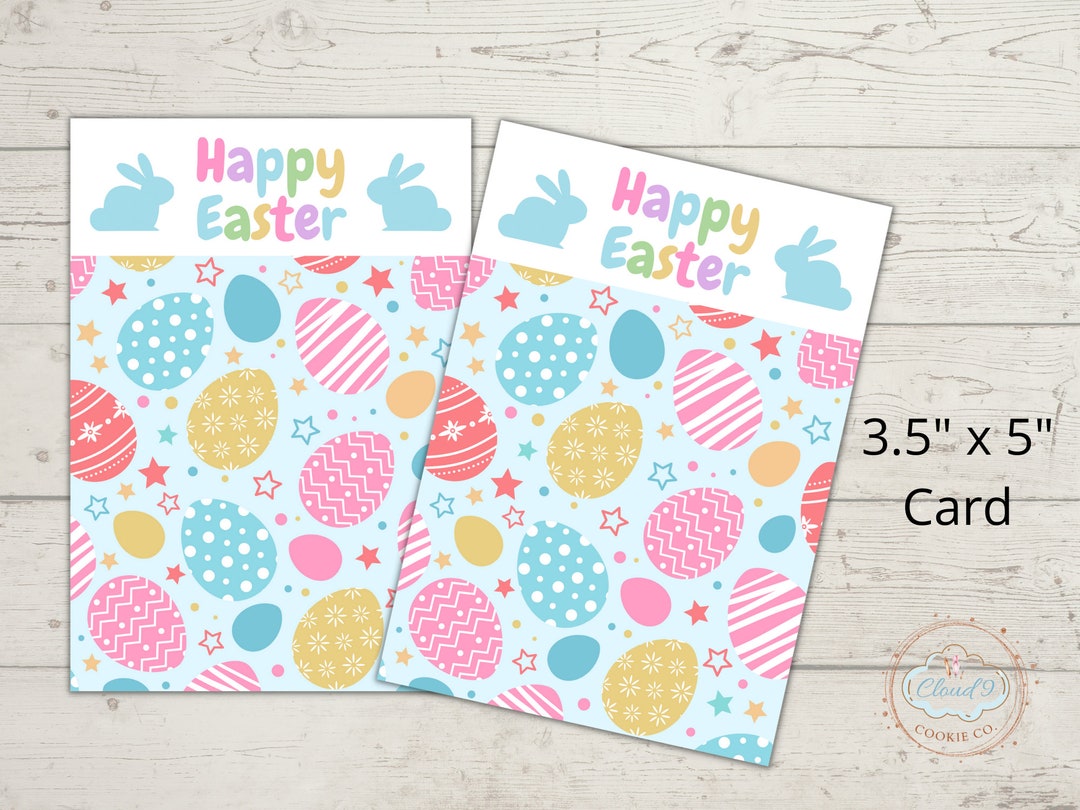 Printable Easter Mini Cookie Card 3.5 X 5 - Happy Easter Cookie Card ...