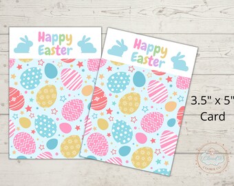 Printable Mini Cookie Card 3.5 X 5 Happy Easter - Etsy