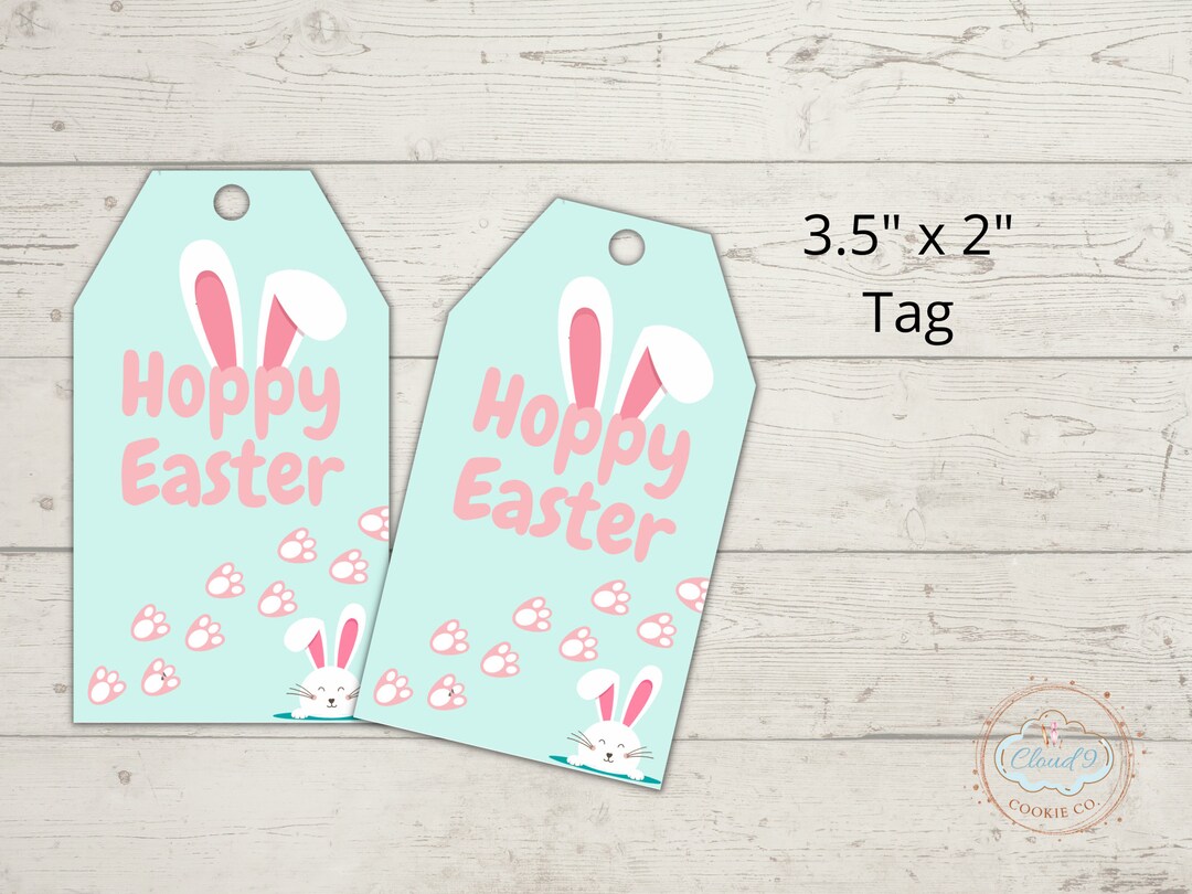 Easter Gift Tags, Cookie Tag, Printable Tag, Hoppy Easter Cookie Card ...