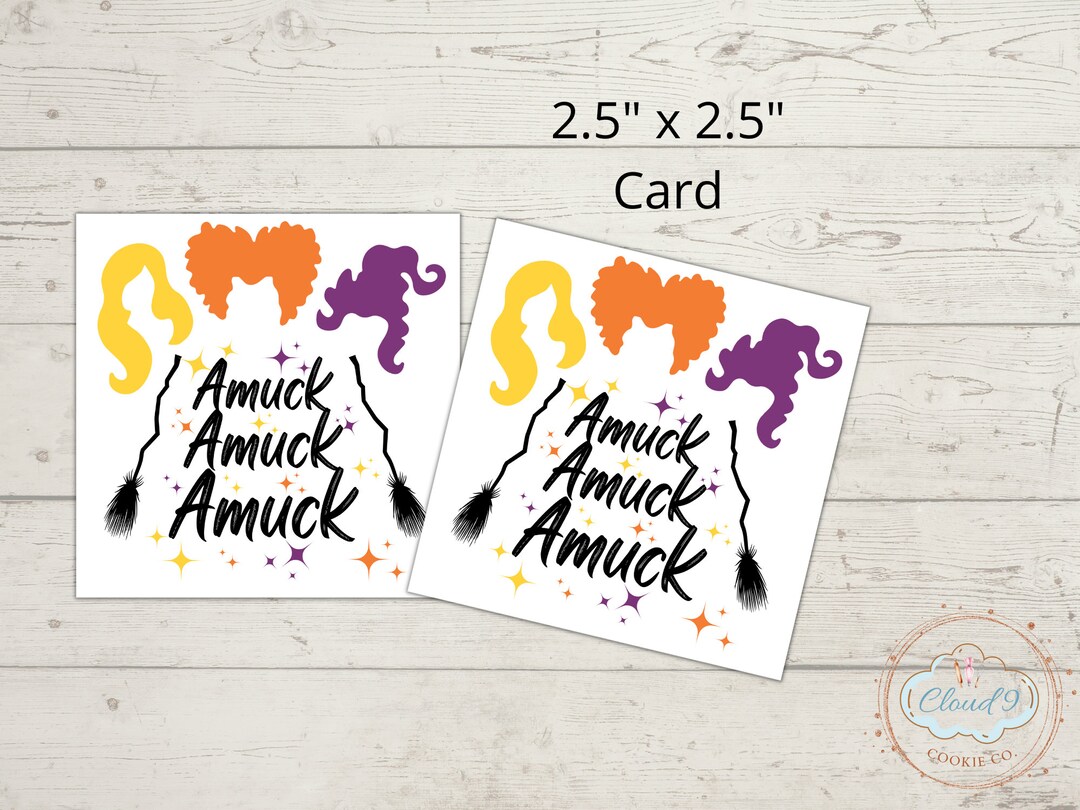 Printable Hocus Pocus Tag, Halloween Cookie Card, Sanderson Sisters ...