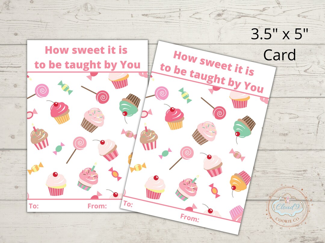 Printable Valentine's Day Mini Cookie Card 3.5 X 5 - How Sweet It is to ...