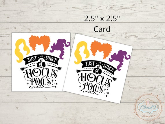 Printable Hocus Pocus Tag Halloween Cookie Card Sanderson - Etsy