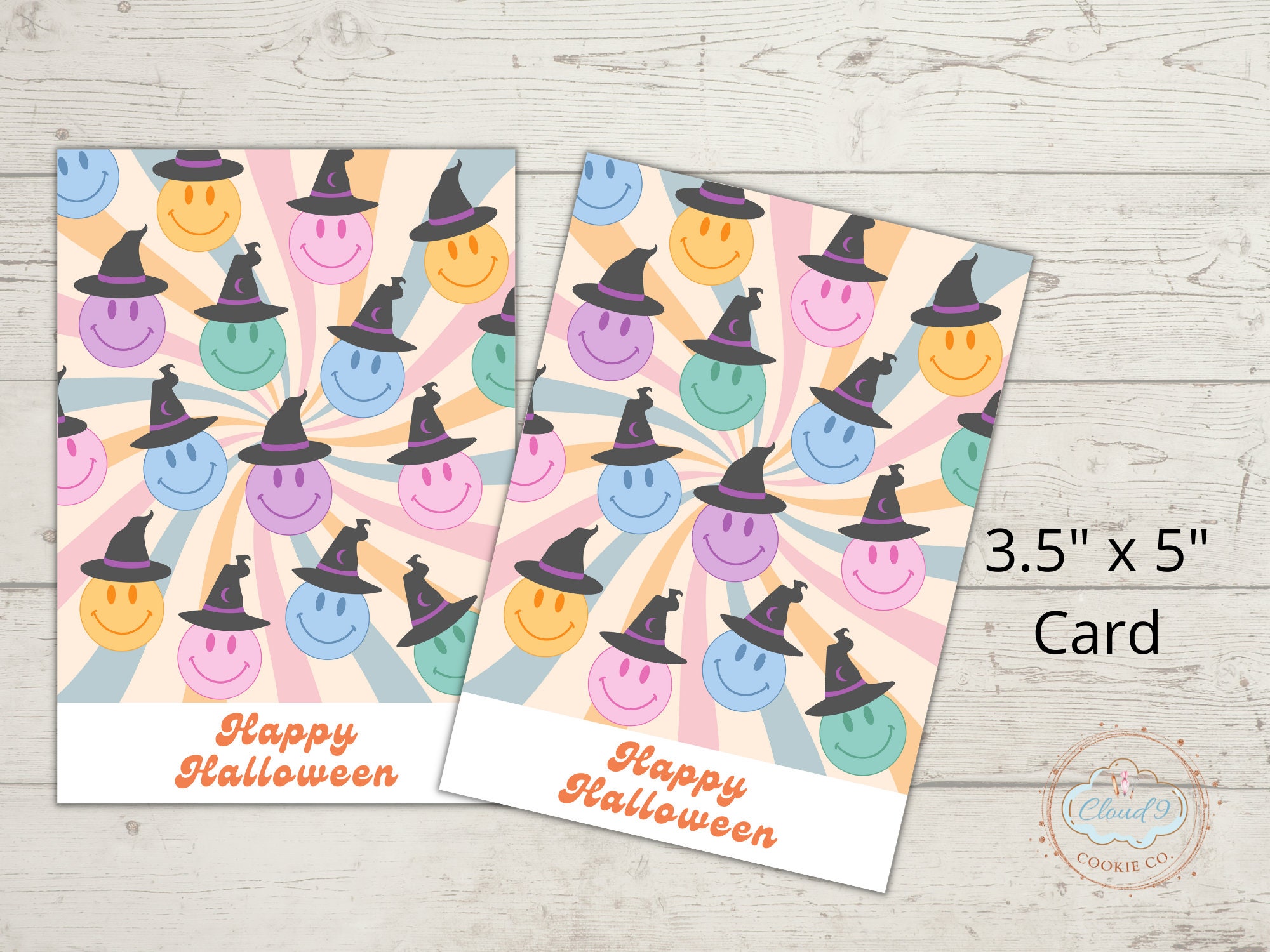 Printable Halloween Mini Cookie Card, Happy Halloween Cookie Card ...
