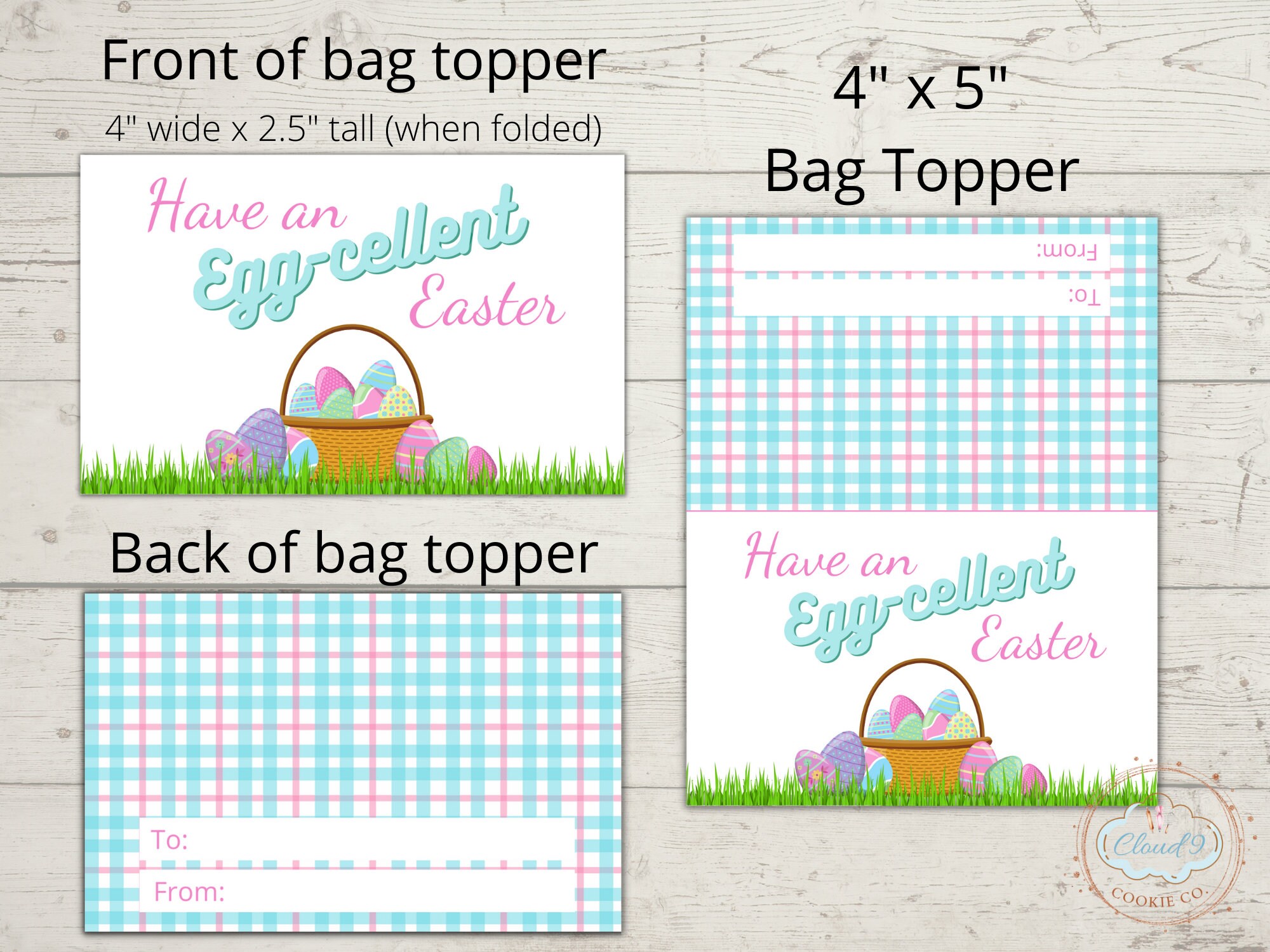 Printable Easter Cookie Bag Topper, 4"x5" (4"x2.5" When Folded) - Have ...