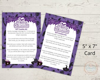 Printable Halloween Mini Cookie Card Trick or Treat Cookie - Etsy