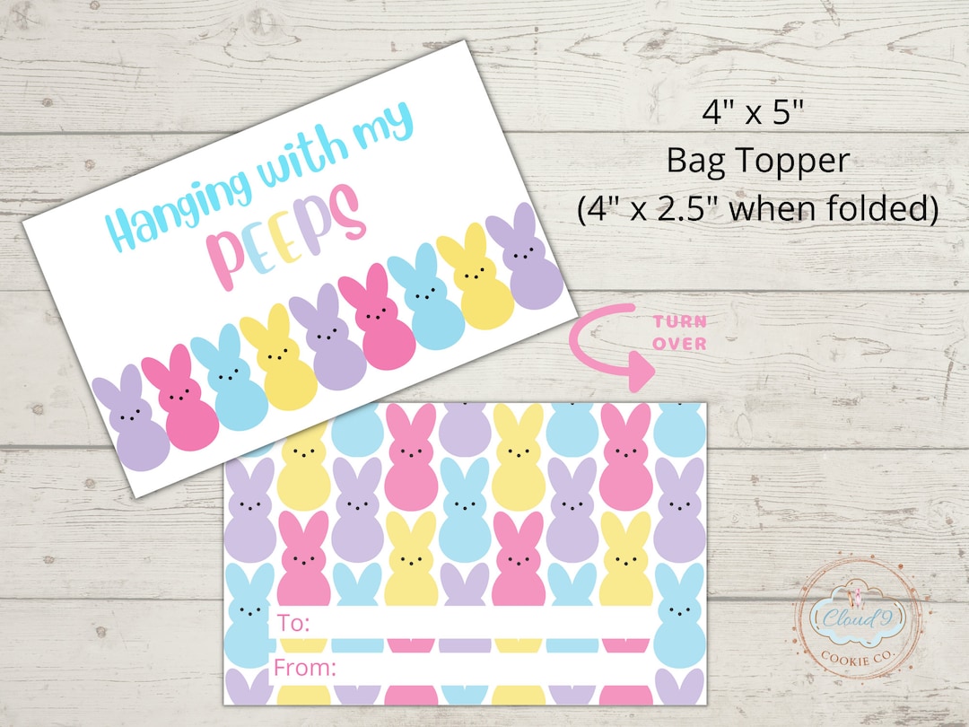 Printable Easter Cookie Bag Topper, 4"x5" (4"x2.5" When Folded ...